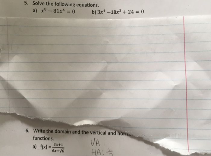 Solved Solve the following equations. a)xs_81x4-0 5. b) | Chegg.com