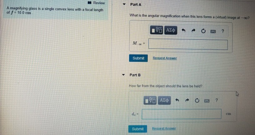 Solved A magnifying glass is a single convex lens with a | Chegg.com