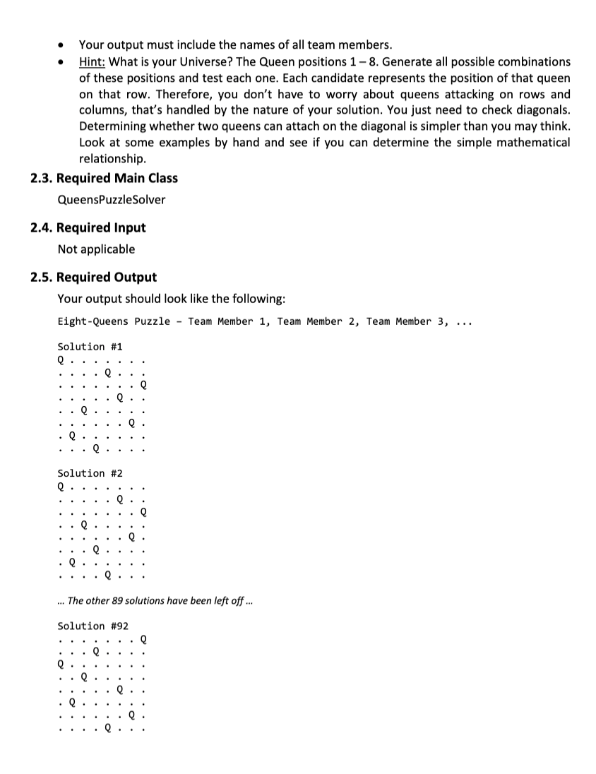 Solved 2. Eight-Queens Problem 2.1. Problem Description A | Chegg.com