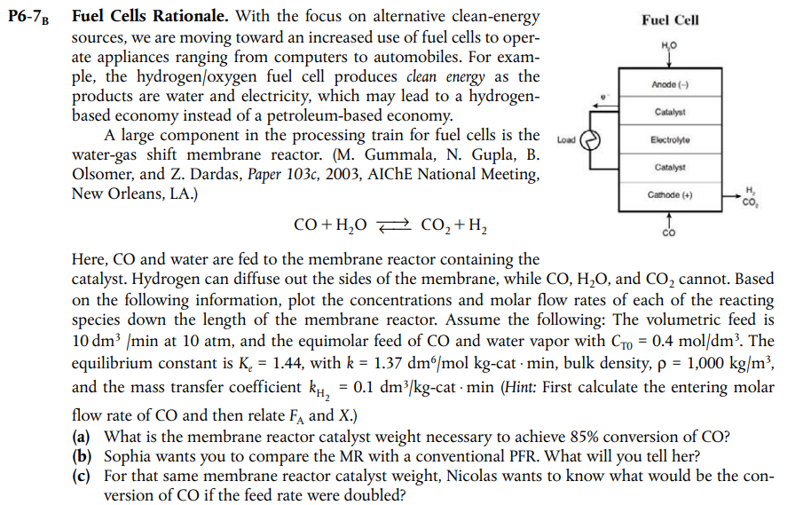 Solved в Fuel Cells Rationale. With the focus on alternative | Chegg.com