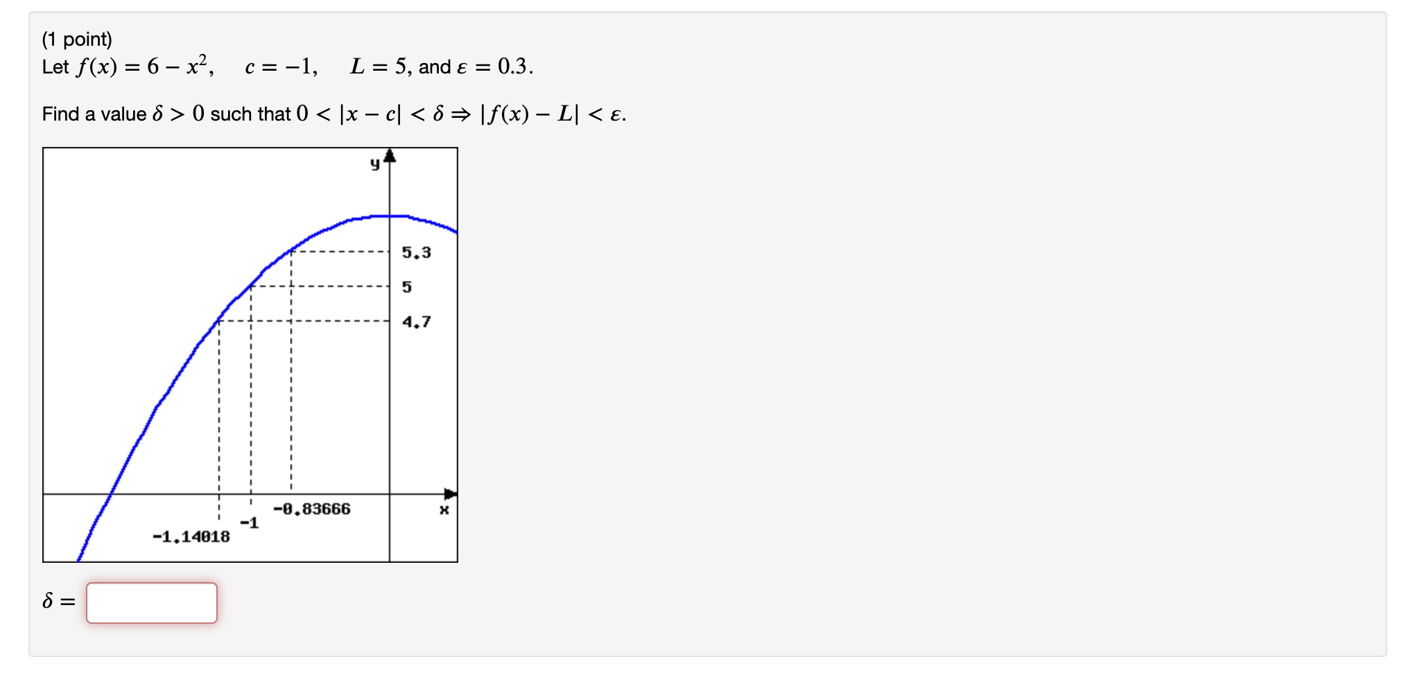 Solved 1 Point Let F X 6−x2 C −1 L 5 And ε 0 3 Find A