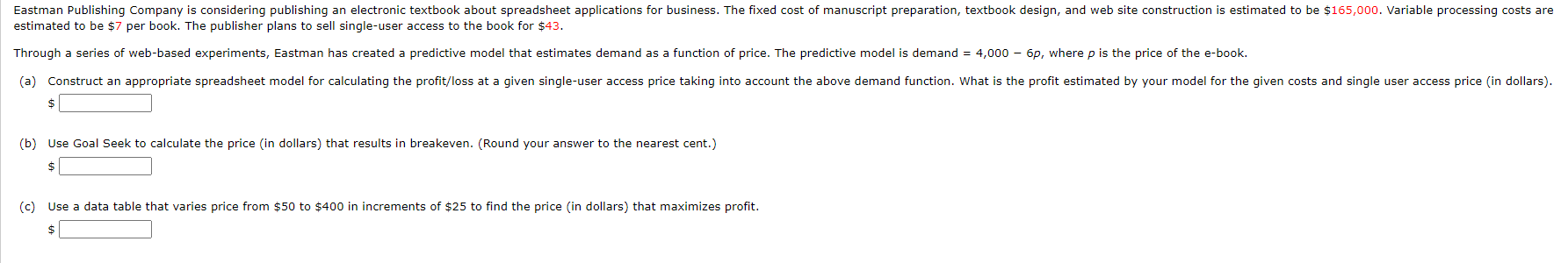 Solved estimated to be $7 per book. The publisher plans to | Chegg.com