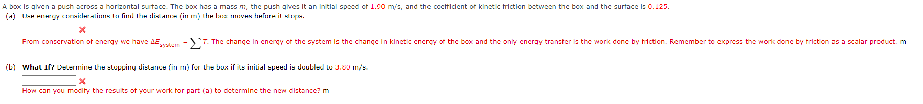 Solved A box is given a push across a horizontal surface. | Chegg.com