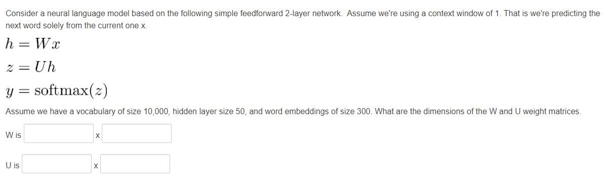 Solved Consider a neural language model based on the | Chegg.com