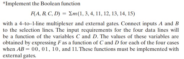 Solved *Implement the Boolean function \\[ F(A, B, C, | Chegg.com