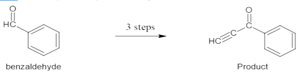 Solved O=( нс. 3 steps HCE benzaldehyde Product | Chegg.com