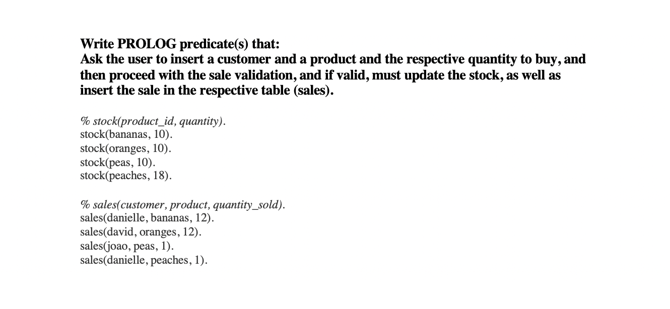 Write Prolog Predicates That Ask The User To 