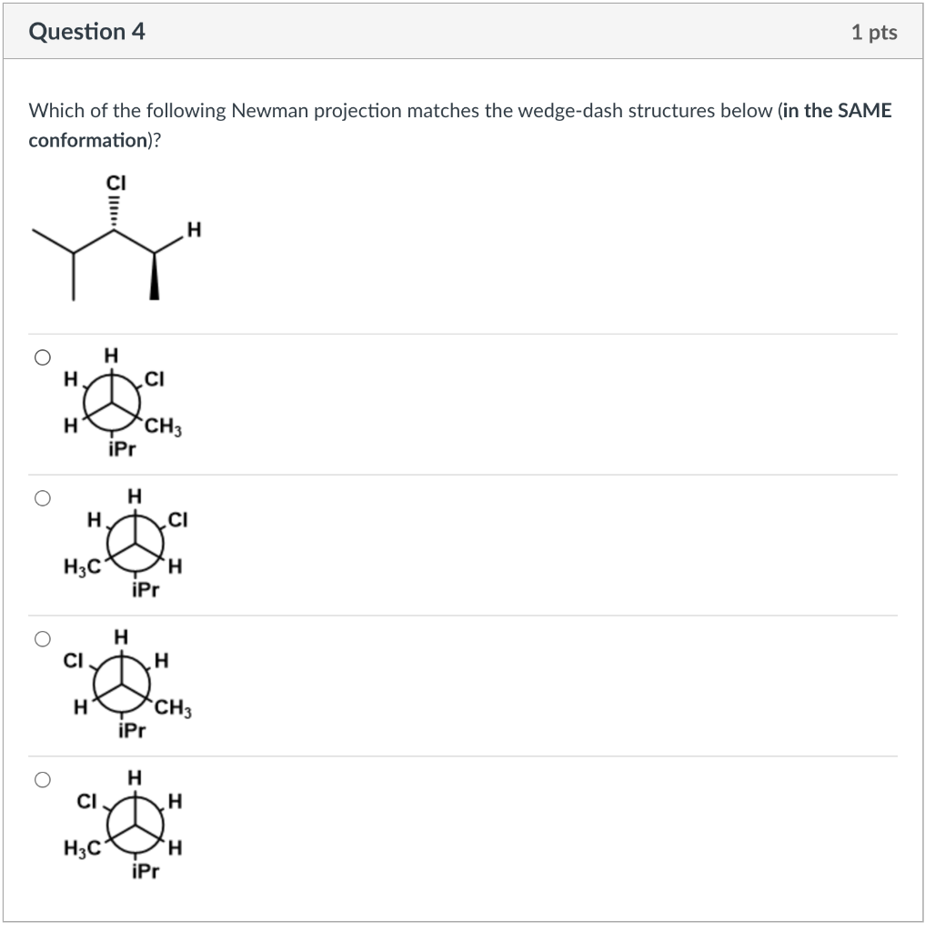 Solved Question 4 1 pts Which of the following Newman | Chegg.com