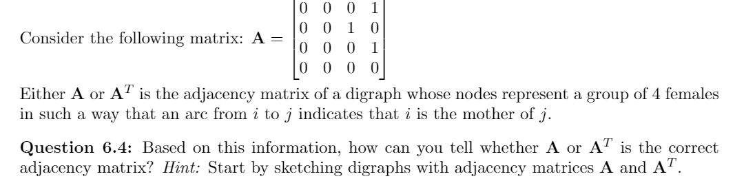 Solved 1 0 Consider the following matrix: A = 0 0 0 0 1 0 0 | Chegg.com