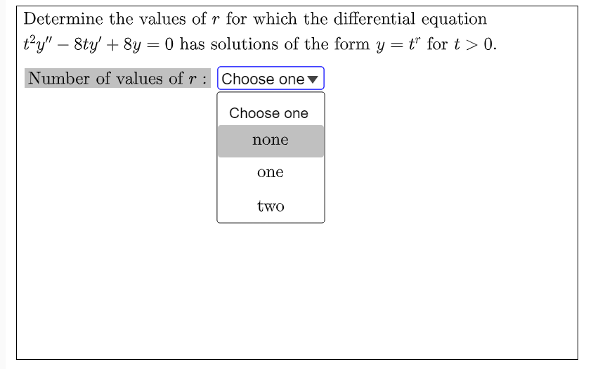 Solved Determine the values of r for which the differential | Chegg.com
