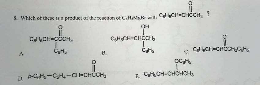 Solved ? 8. Which of these is a product of the reaction of | Chegg.com