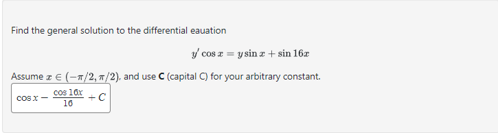 Solved Find the general solution to the differential | Chegg.com