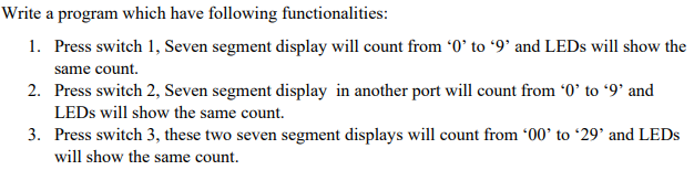 Write a program which have following functionalities: | Chegg.com