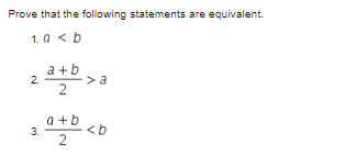 Solved Prove that the following statements are equivalent. | Chegg.com