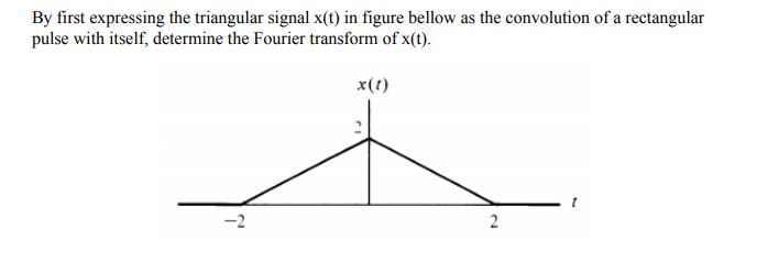 Solved By first expressing the triangular signal x(t) in | Chegg.com