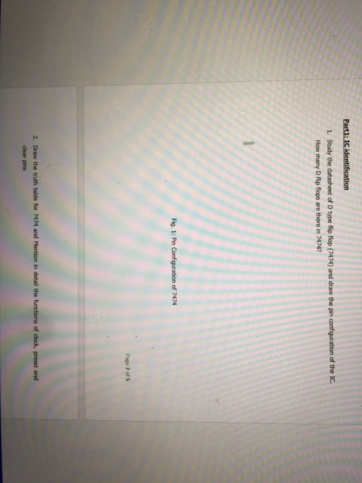 Solved 1. Study the datasheet of D type fip flop (7474) and | Chegg.com