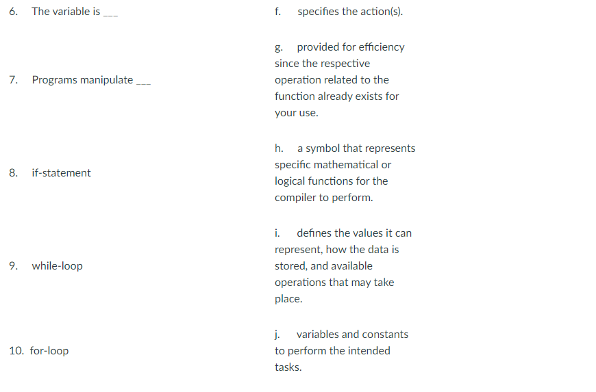 Solved Part I: Matching (60 pts) Match Column A with Column | Chegg.com