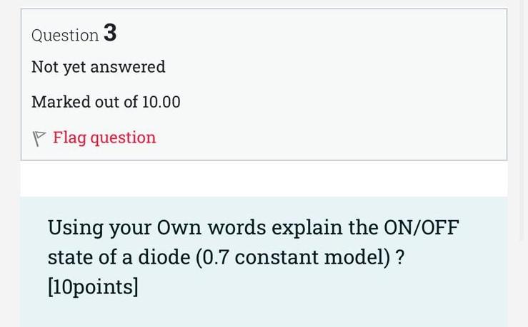 Solved Question 3 Not yet answered Marked out of 10.00 Flag | Chegg.com