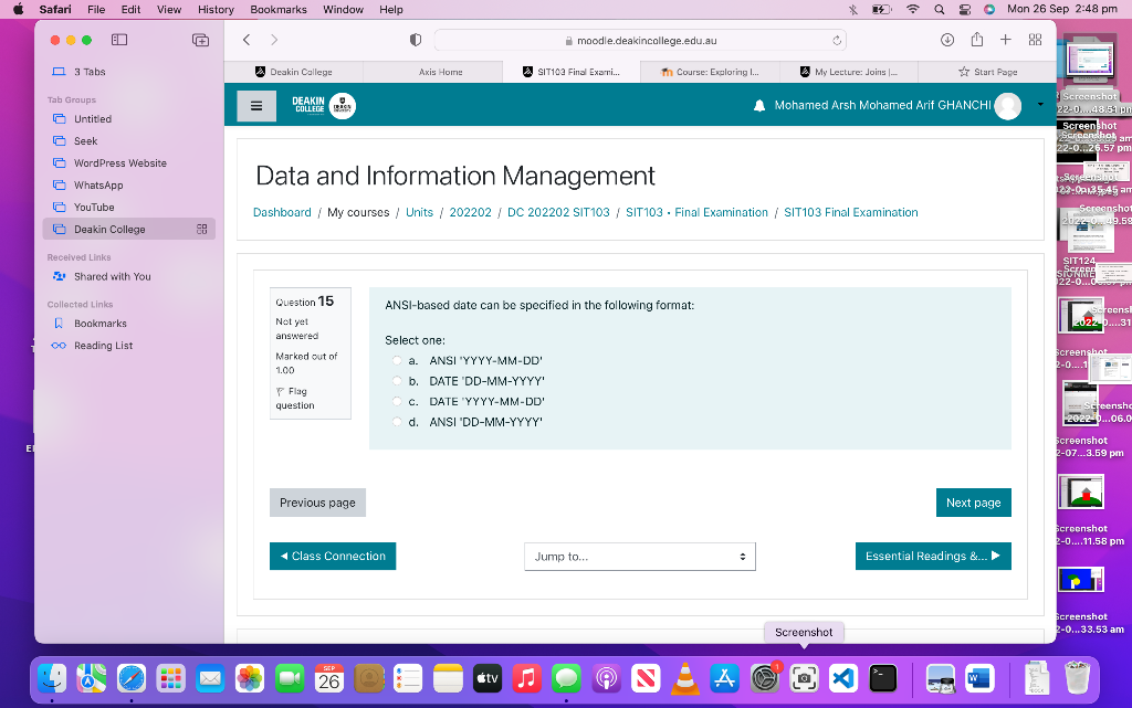 Data and Information Management Dashboard / My | Chegg.com