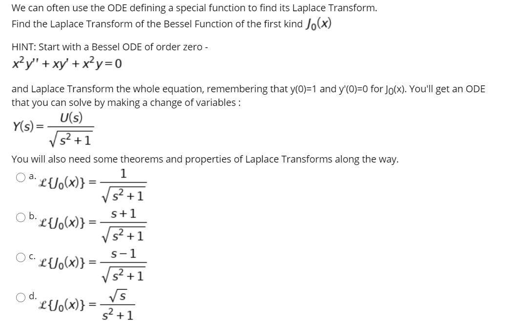 Solved We can often use the ODE defining a special function | Chegg.com