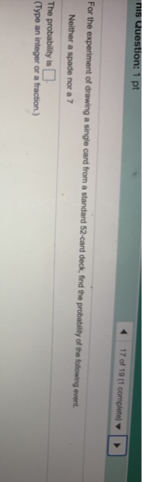 Solved For the experiment of drawing a single card from a | Chegg.com