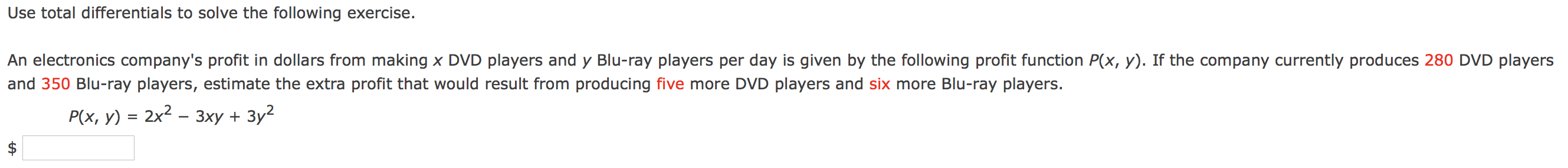 Solved Use total differentials to solve the following | Chegg.com