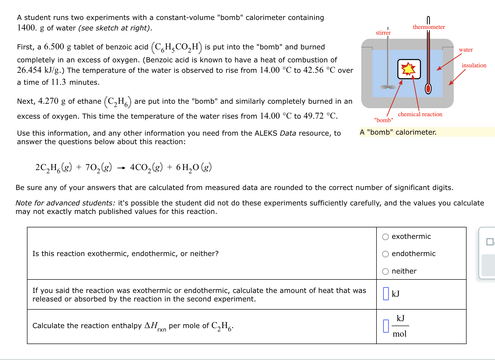 A student runs two experiments with a constant-volume | Chegg.com