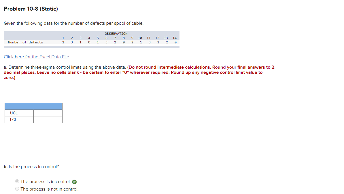 Solved Given the following data for the number of defects | Chegg.com
