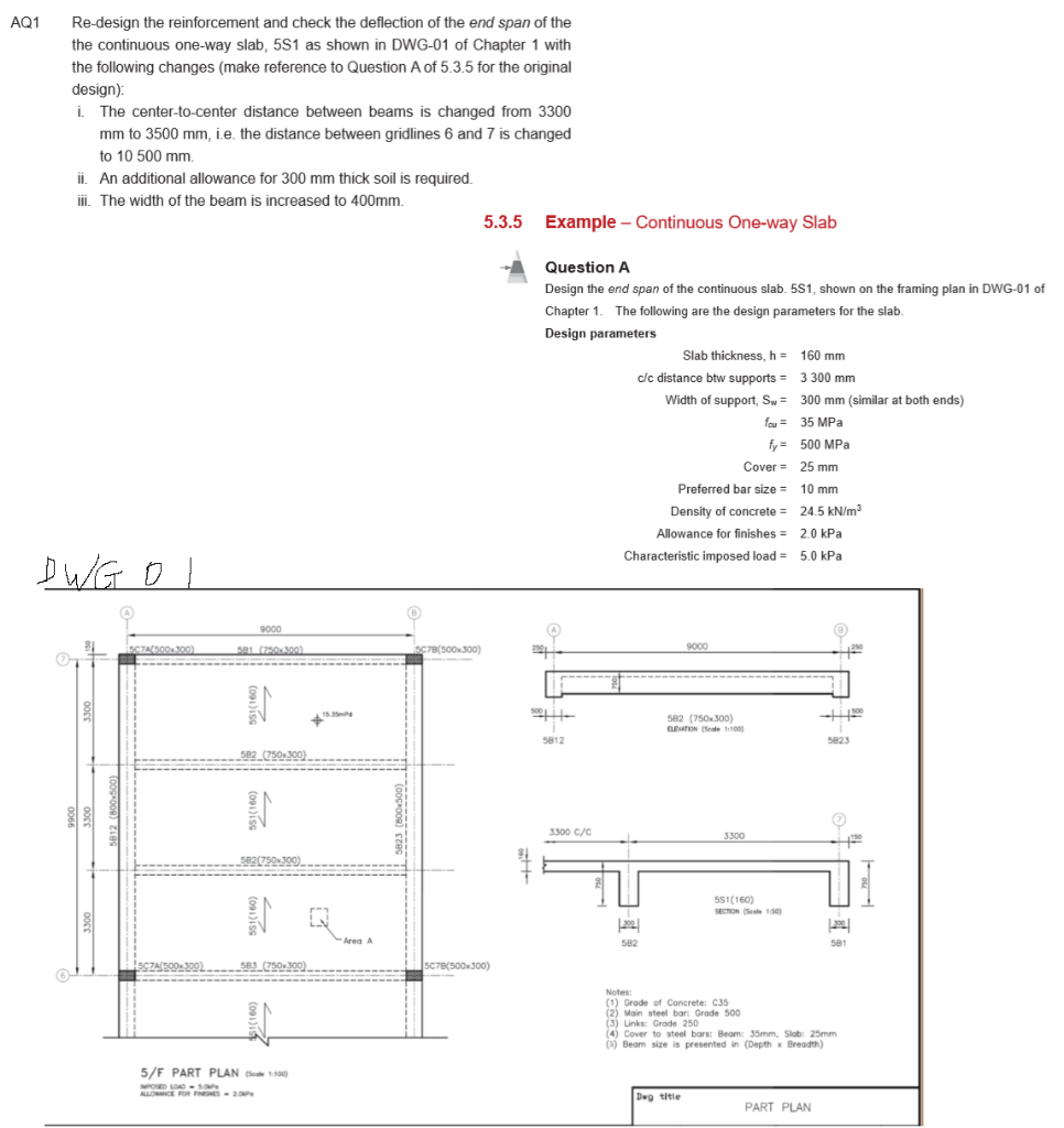 Solved AQ1 Re-design the reinforcement and check the | Chegg.com