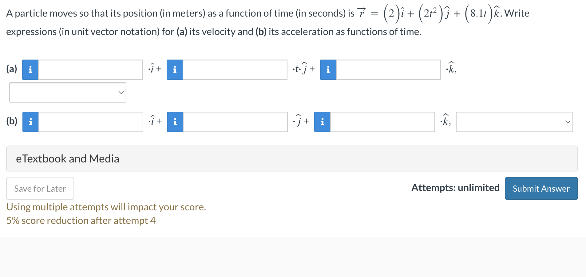 Solved A particle moves so that its position (in meters) as | Chegg.com