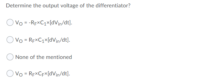 Solved Determine the output voltage of the differentiator? | Chegg.com