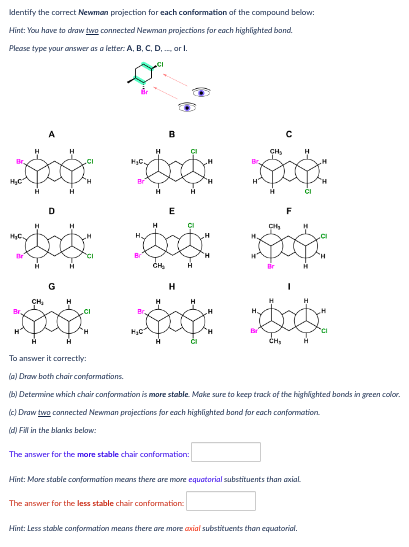 Solved Identify the correct Newman projection for each | Chegg.com