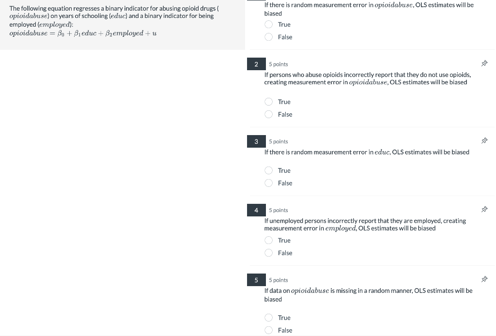 Solved The following equation regresses a binary indicator | Chegg.com
