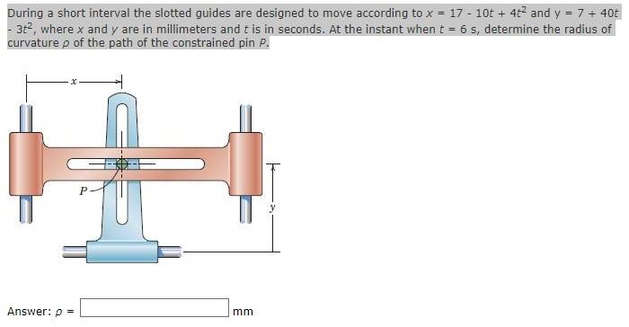 Solved During a short interval the slotted guides are | Chegg.com