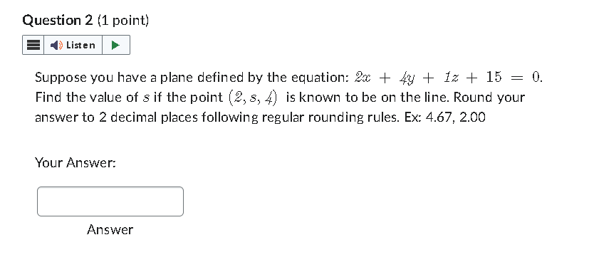 Solved Suppose you have a plane defined by the equation: | Chegg.com