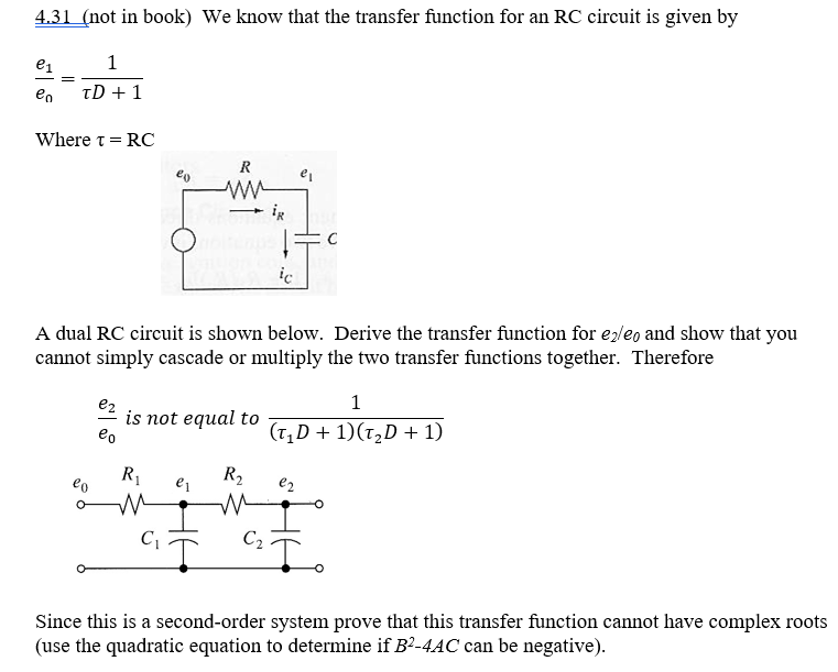 Solved Need help finding the transfer function and using the | Chegg.com