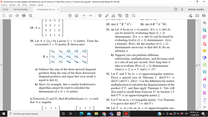 Solved . Introduction to Linear Algebra (Sth Edition) by Lee | Chegg.com