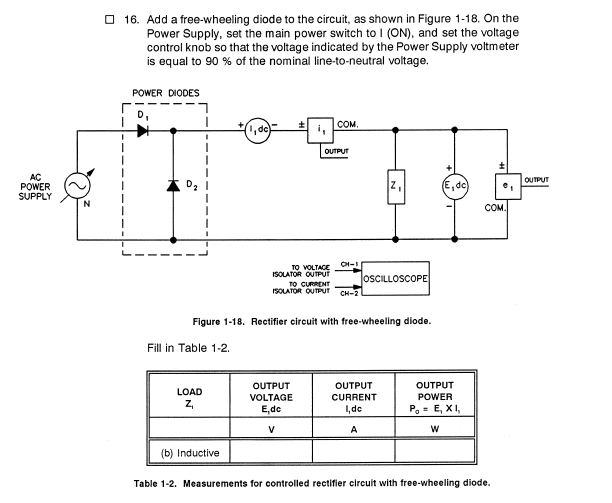 16. Add a free-wheeling diode to the circuit, as | Chegg.com