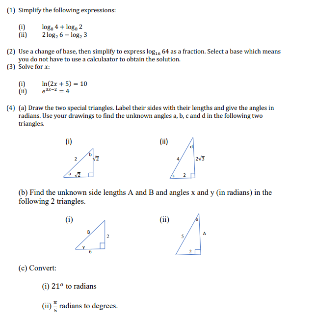 Solved (1) Simplify the following expressions: (ii) (1) log: | Chegg.com