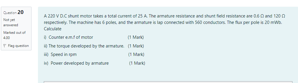 Solved Question 20 Not yet answered Marked out of 4.00 A 220 | Chegg.com