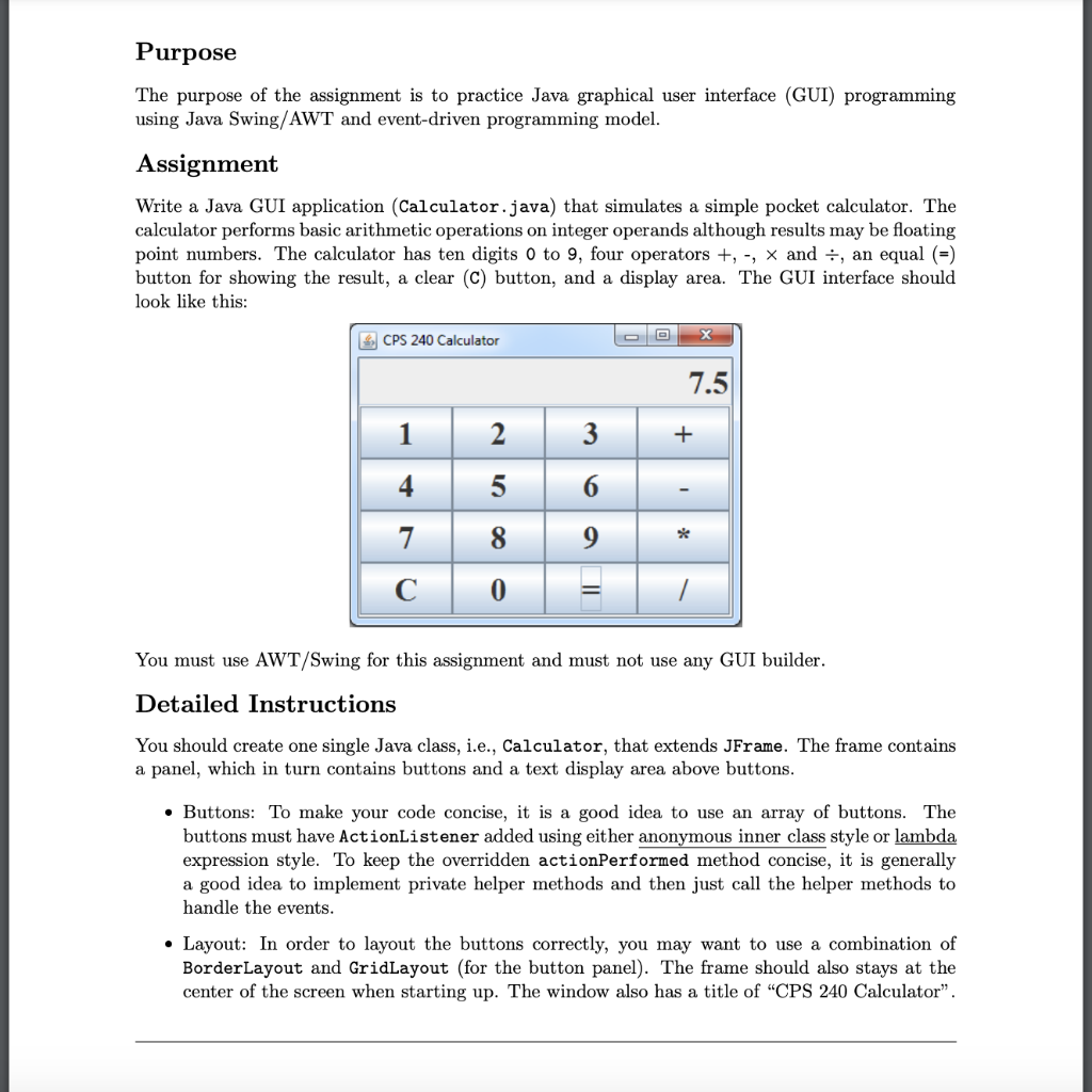 Solved Purpose The purpose of the assignment is to practice | Chegg.com
