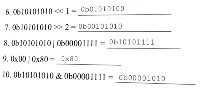 Solved 6. 0b10101010