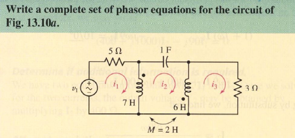 Solved Write a complete set of phasor equations for the | Chegg.com