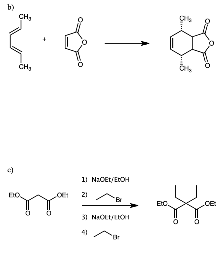 Solved CH CH3 O 3 CH3 CH3 c) 1) NaOEt/EtOH EtO OEt 2) OEt 3) | Chegg.com