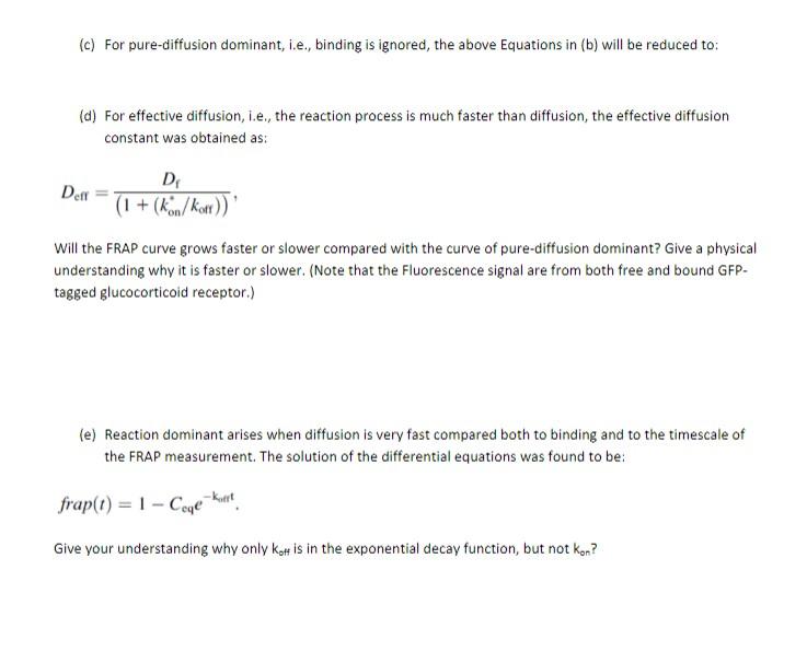(7) For the Analysis of Binding Reactions by | Chegg.com
