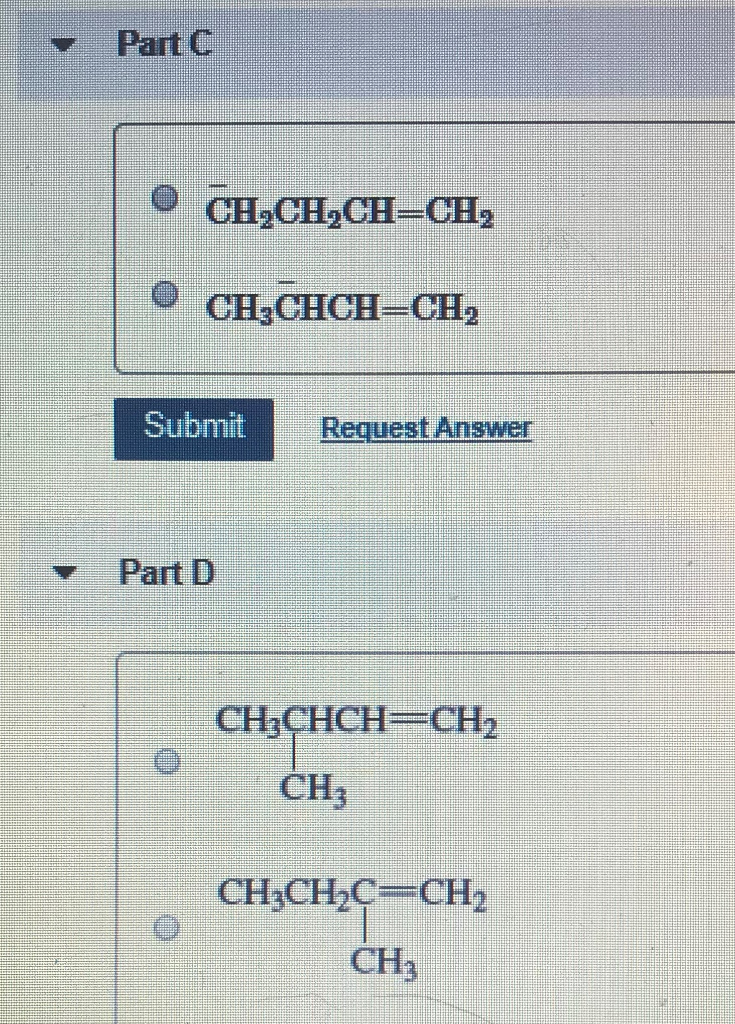Solved Part 6 CH3CHCHCH3 CH, CH3CCH2CH3 CH3 Submit Request | Chegg.com