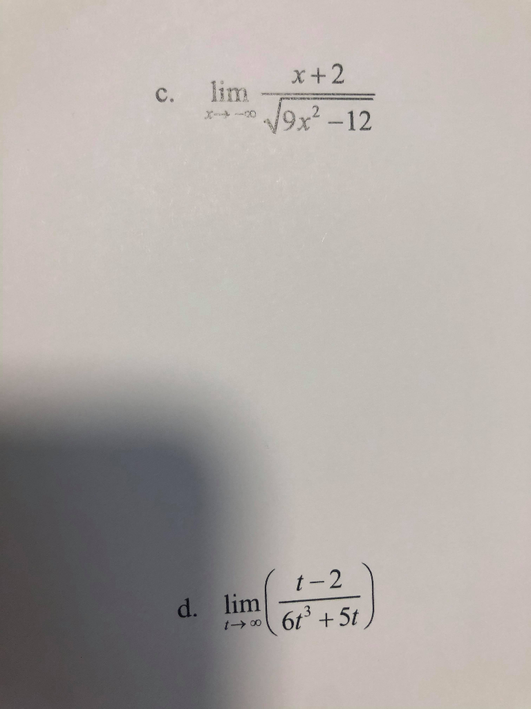 Solved 1. Find each limit analytically, provided it exists. | Chegg.com