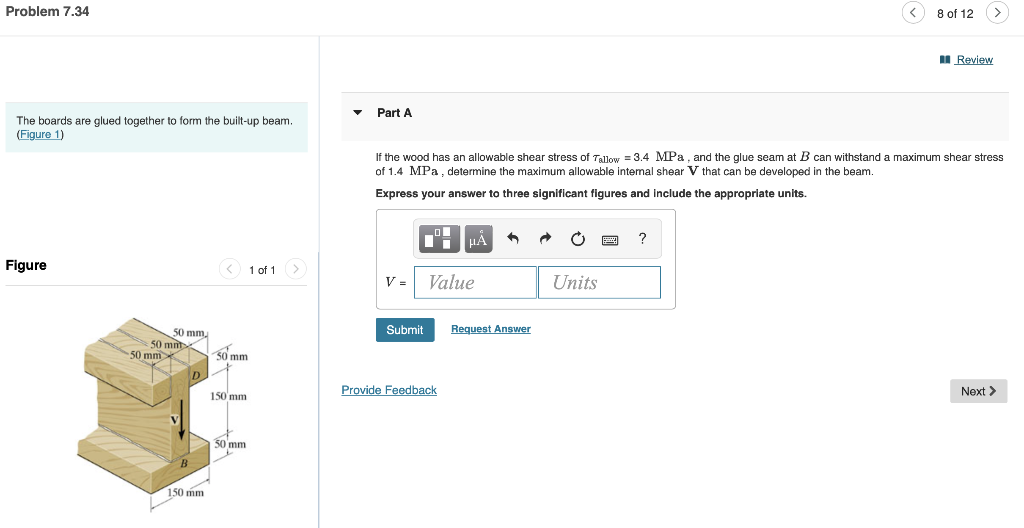 Solved If the wood has an allowable shear stress of | Chegg.com