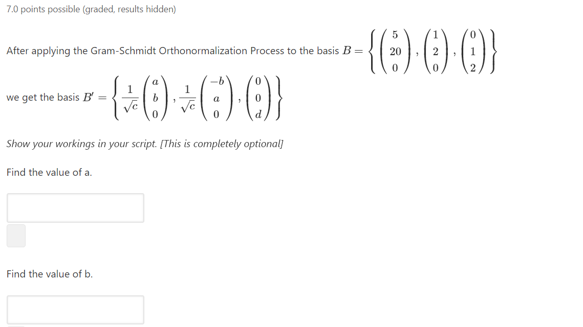 Solved 7.0 points possible (graded, results hidden) 5 1 | Chegg.com