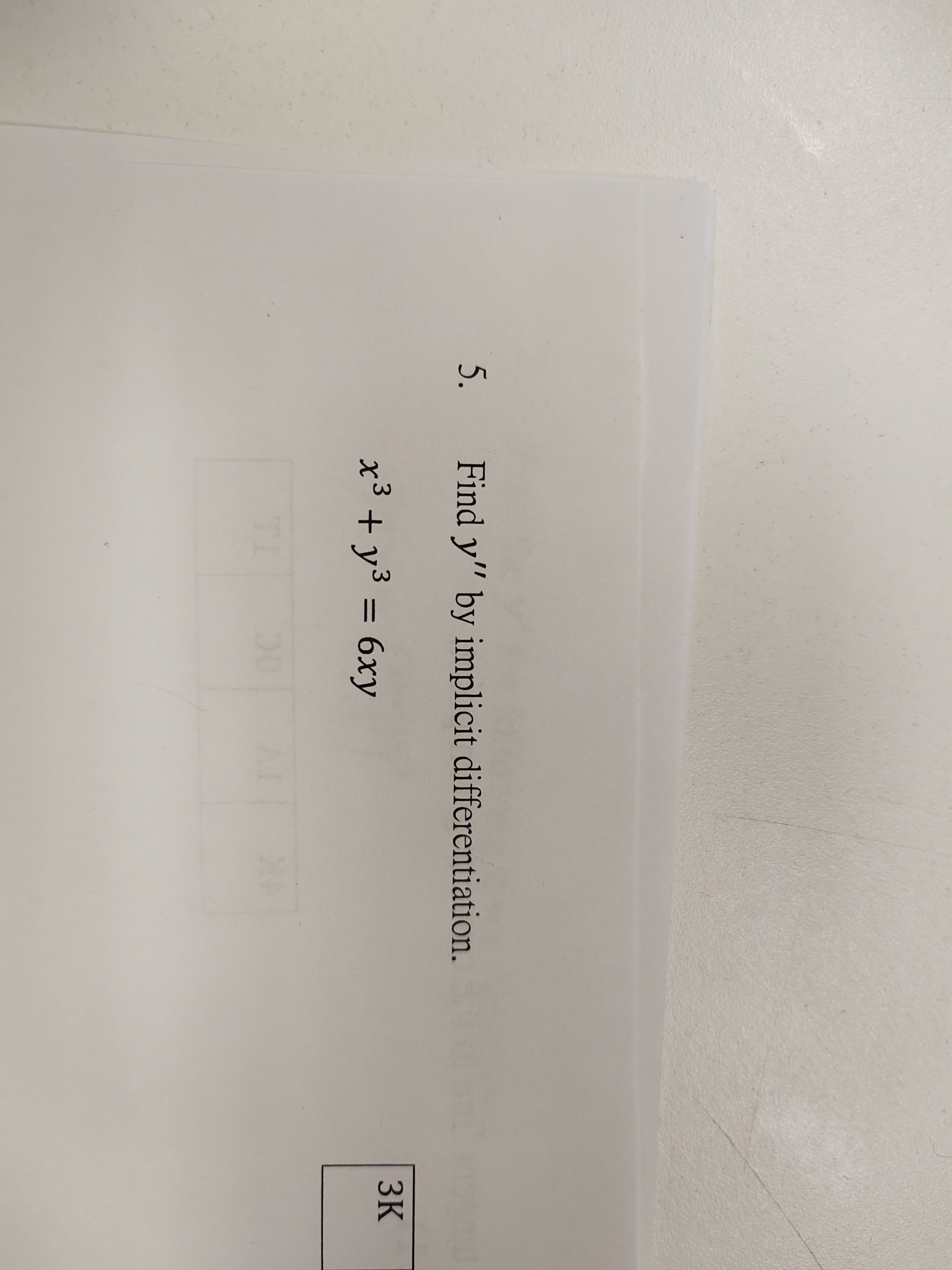 Solved Find y'' ﻿by implicit differentiation.x3+y3=6xy | Chegg.com